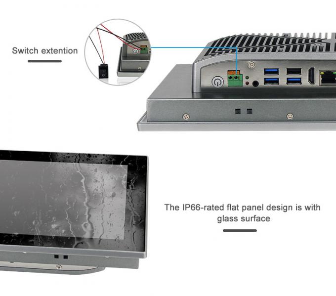 Windows 11 HMI Panel PC Waterproof IP65 Fanless Wall Mounted / Embedded ...